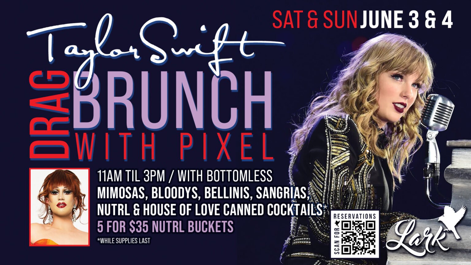 The Taylor Swift Drag Brunch • Lark Restaurant & Bar Chicago