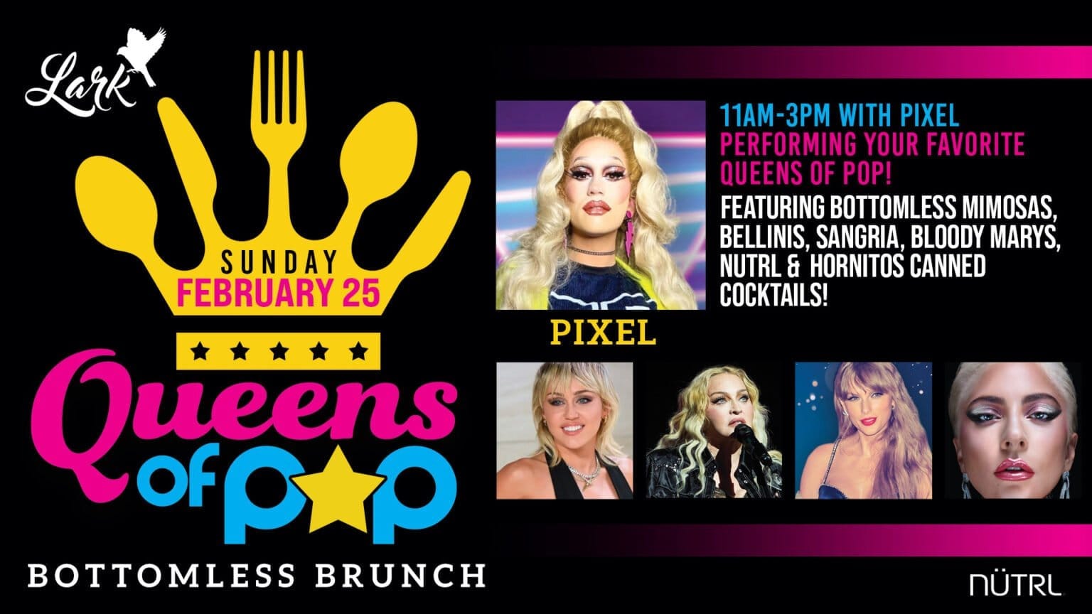 The Queens of Pop Drag Brunch • Lark Restaurant & Bar Chicago