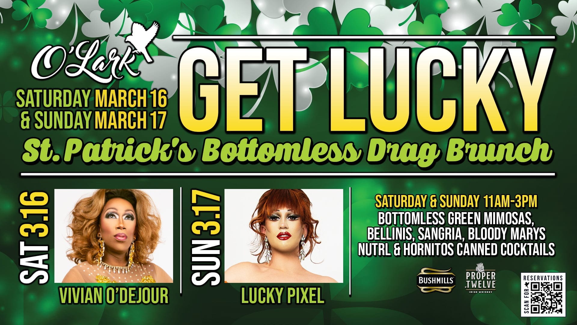 St. Patrick's Day Bottomless Drag Brunch • Lark Restaurant & Bar Chicago