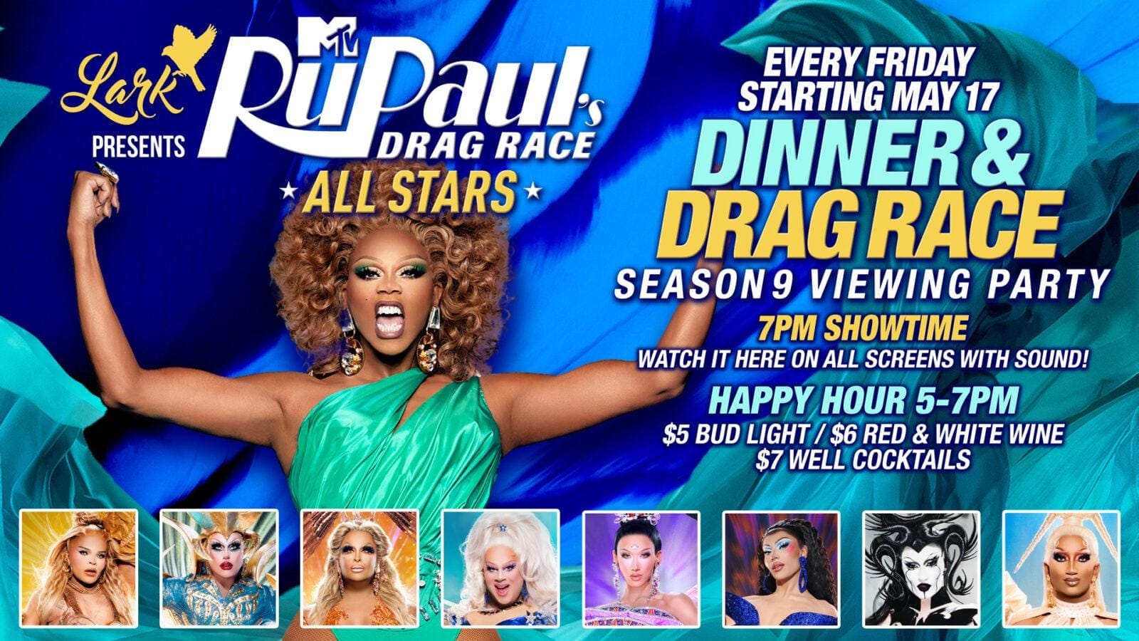 RuPaul's Drag Race All Stars Season 9 Premier Viewing Party • Lark ...