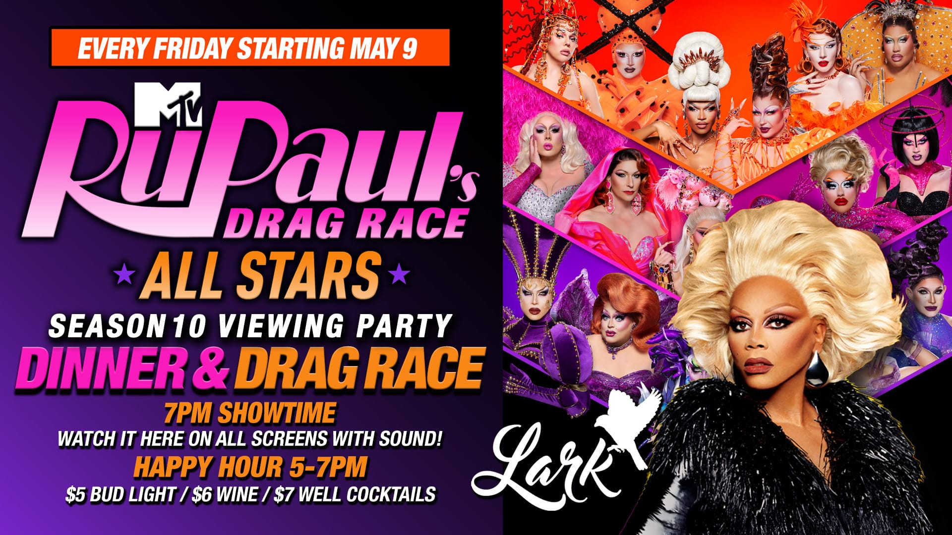RuPaul's Drag Race All Stars Season 10 Viewing Party • Lark Restaurant ...