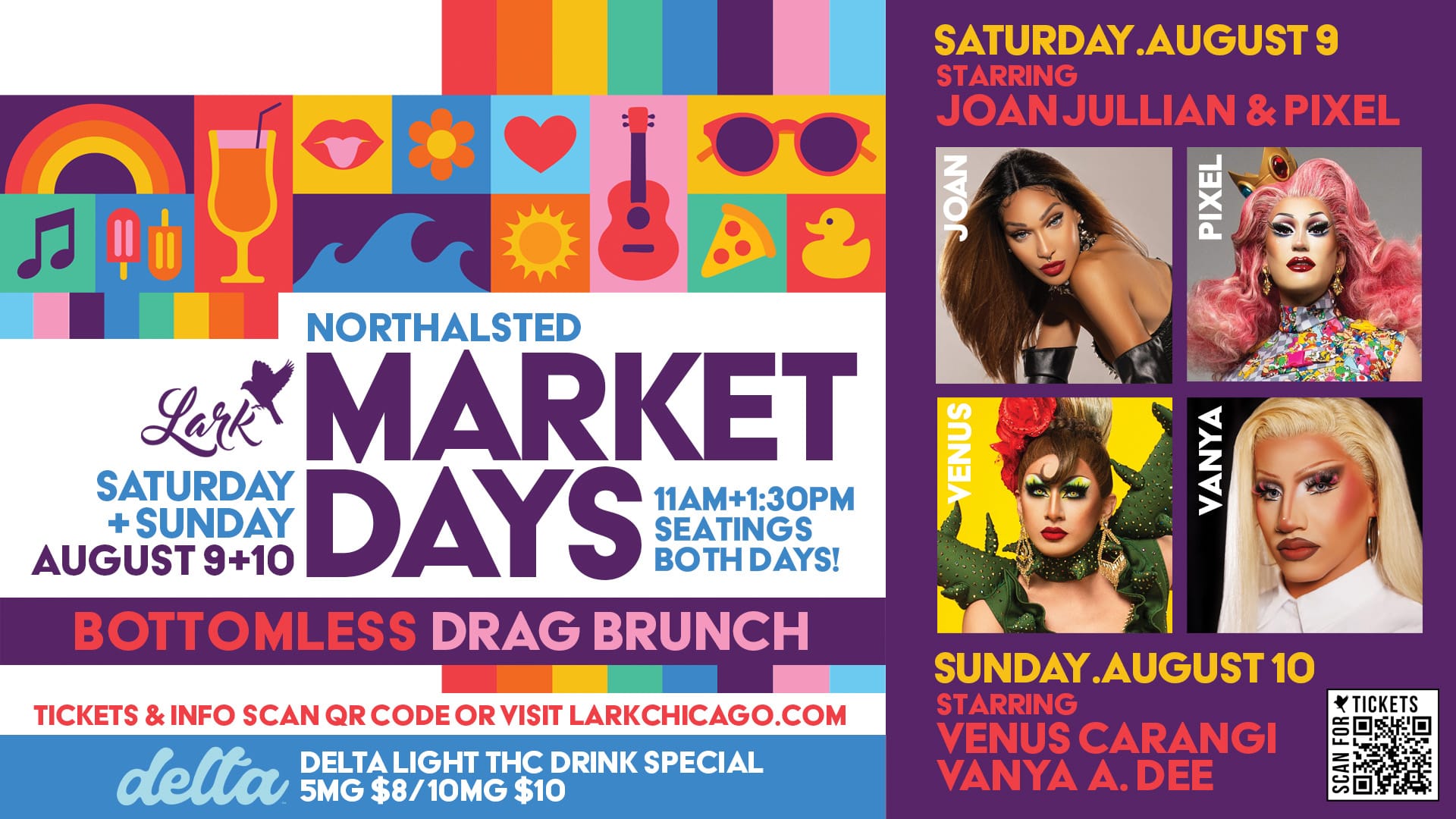 Market Days 2025 Pop Divas Drag Brunch • Lark Restaurant & Bar Chicago