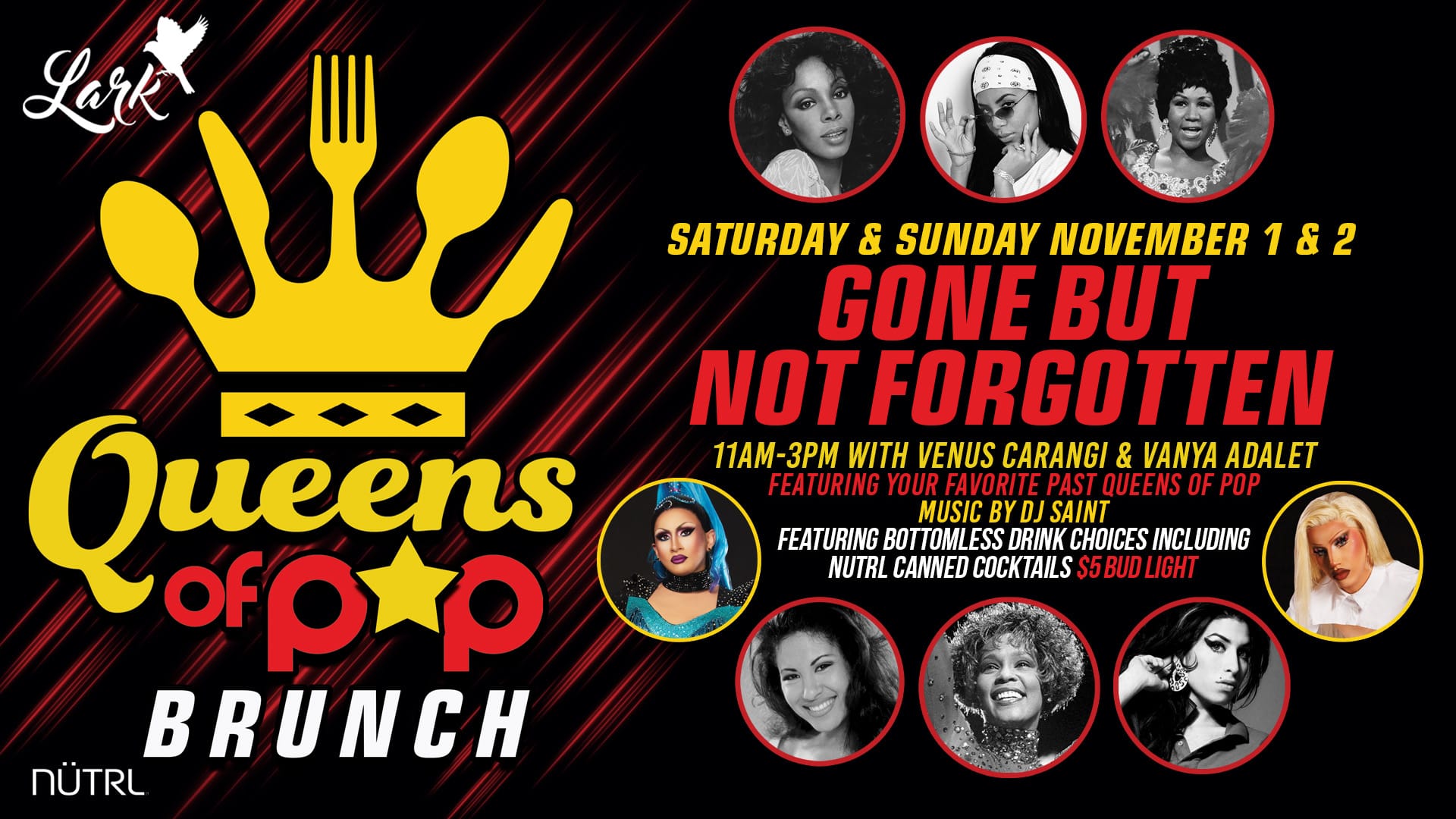 The (Dead) Queens Of Pop Drag Brunch • Lark Restaurant & Bar Chicago