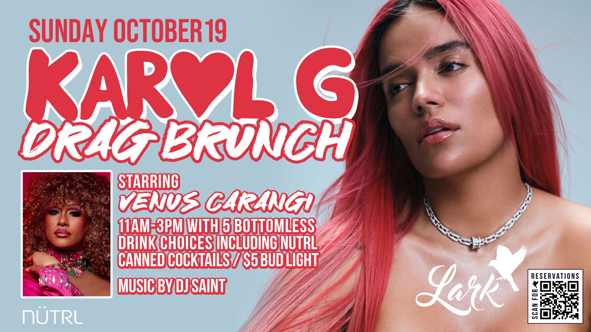 The Karol G Drag Brunch • Lark Restaurant & Bar Chicago