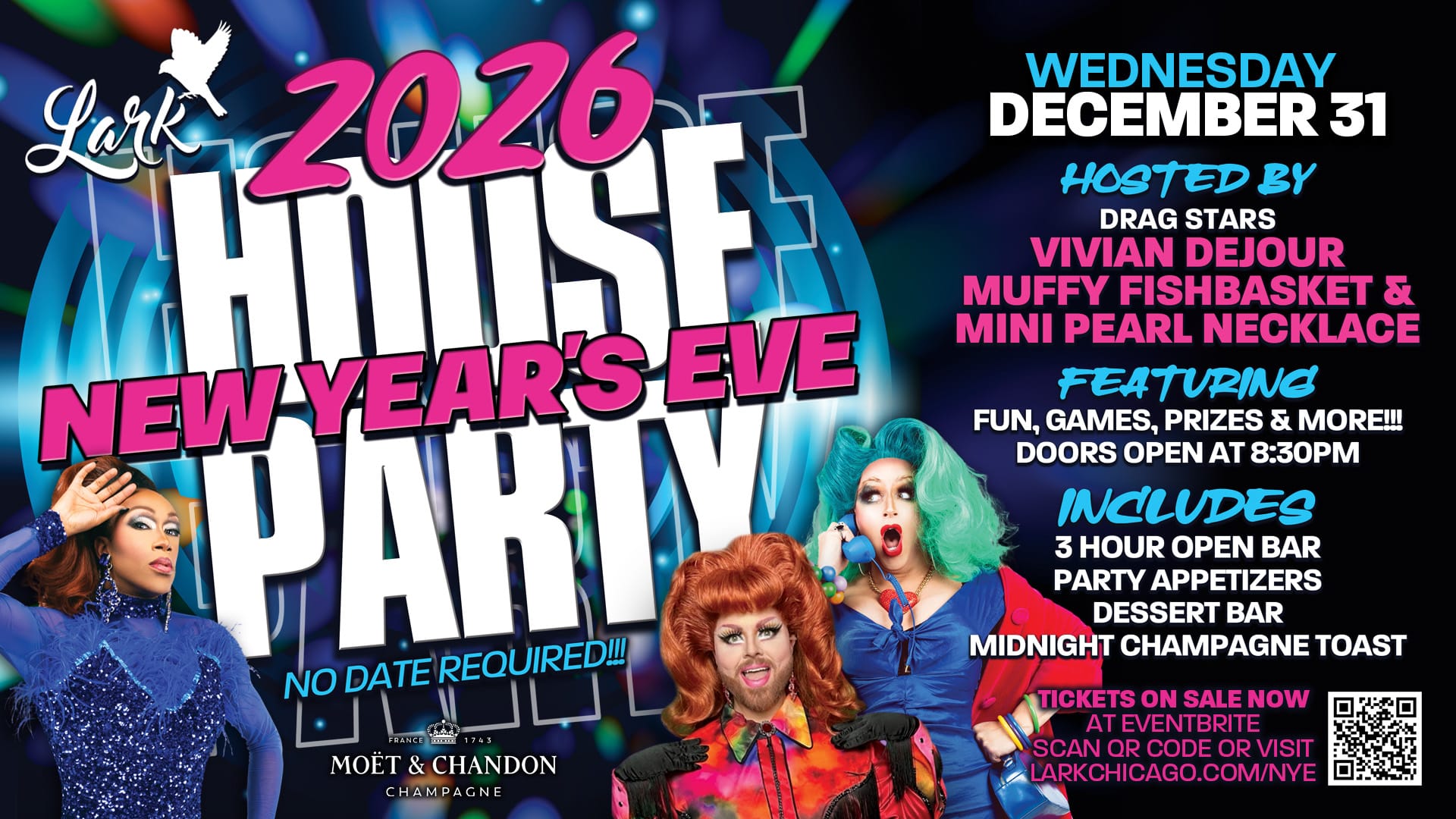 NYE 2026 House Party @ Lark Chicago • Lark Restaurant & Bar Chicago