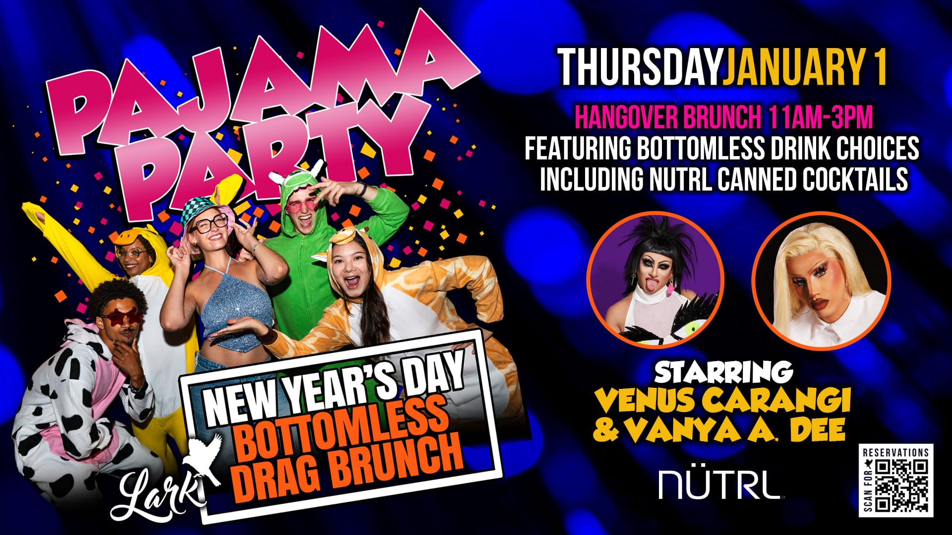 Pajama Party NYD Bottomless Drag Brunch • Lark Restaurant & Bar Chicago