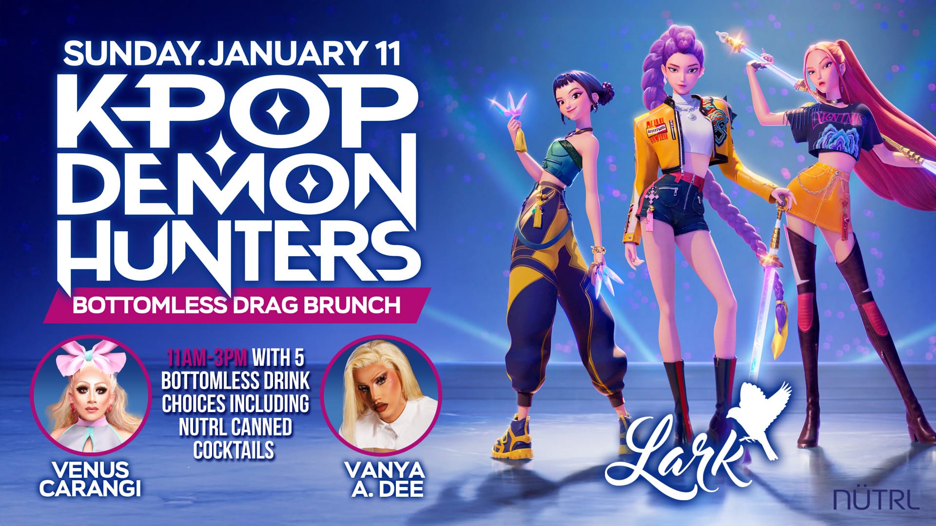 K-Pop Demon Hunters Bottomless Drag Brunch • Lark Restaurant & Bar Chicago