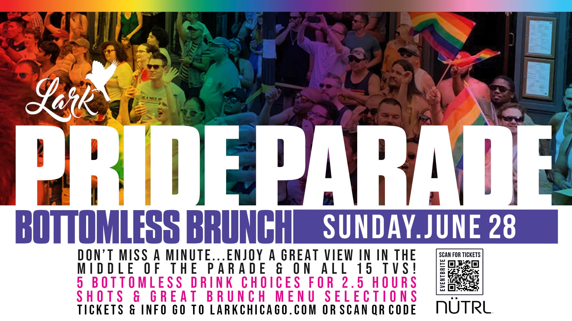 Chicago Pride Parade Bottomless Brunch And Viewing Party 2026 • Lark